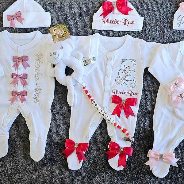 Newborn Baby Boy Homecoming Set, Any Name Sleepsuit / Babygrow Hat ...