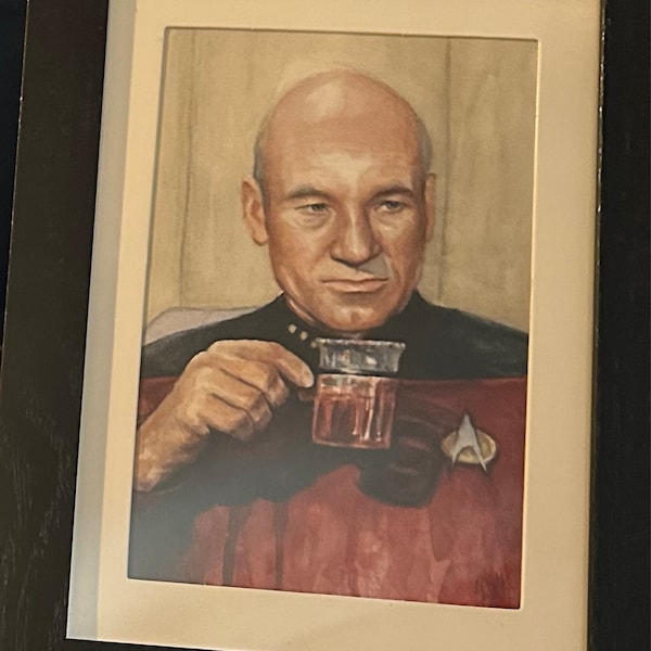 Captain Picard, Tea, Earl Grey, Hot; Wall Art, Art Gift, Sci-fi Gift ...