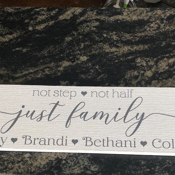 Not Step Not Half Just Family Sign | Blended Family Sign | Gift for ...