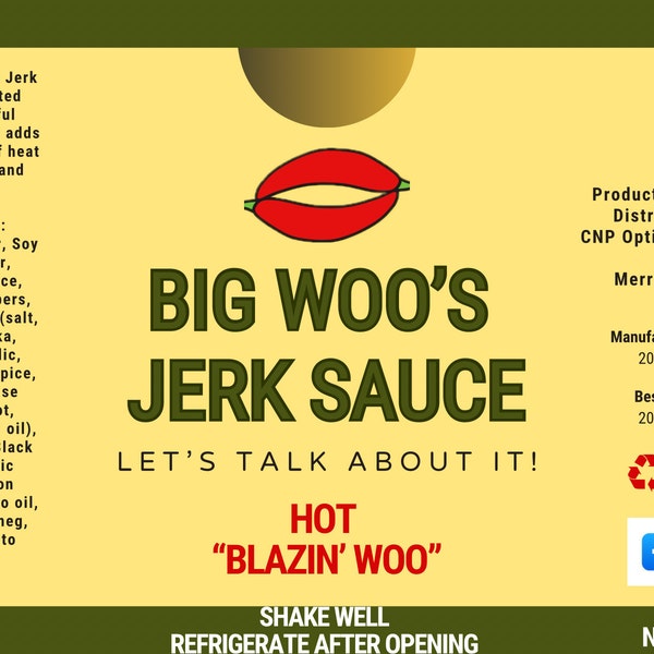 Printable Hot Sauce Label, Hot Sauce Bottle Design, Hot Sauce 5oz ...