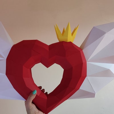 Papercraft Angel Heart With Wings Wall Decor,valentines Decorations, 3D ...
