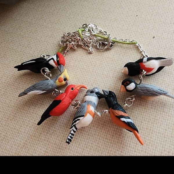 Little Birds Necklace, Cute Birds Jewelry, Polymer Clay Jewelry ...