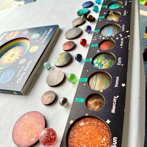 Solar System Model Orrery Display Marbles Collection 11 Glass Marble ...