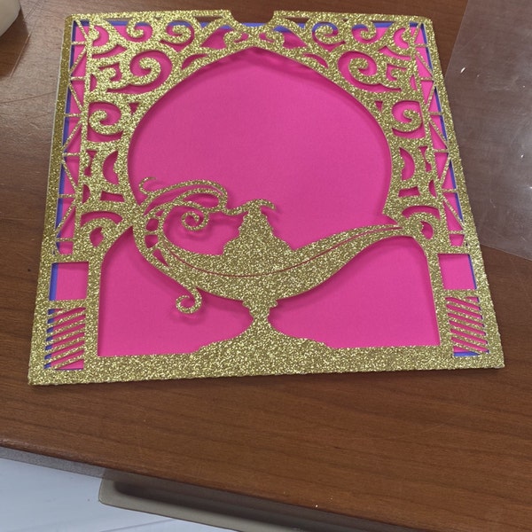 6"x6" CARD TEMPLATE Lamp Design (aladdin) for Laser Cut and Plotter ...