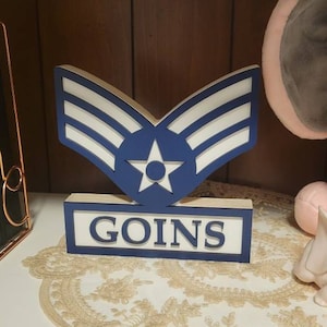 USAF Self Standing Rank Name Plate United States Air Force Self ...