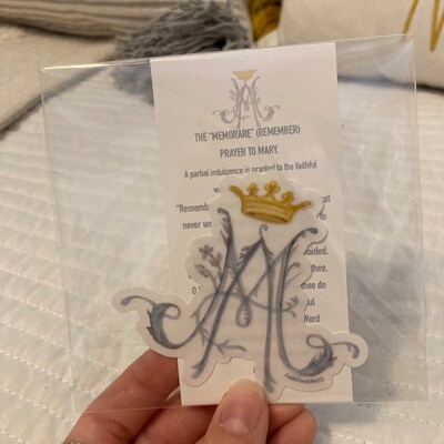 Auspice Maria Sticker, Catholic Sticker, Virgin Mary, Ave Maria CLEAR ...