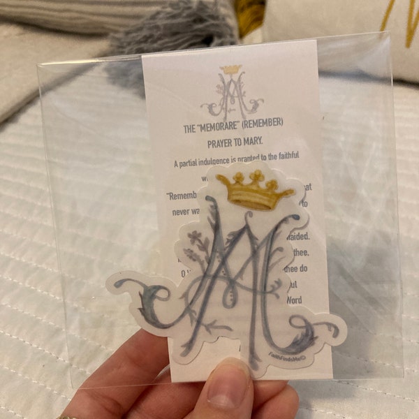 Auspice Maria Sticker, Catholic Sticker, Virgin Mary, Ave Maria CLEAR ...