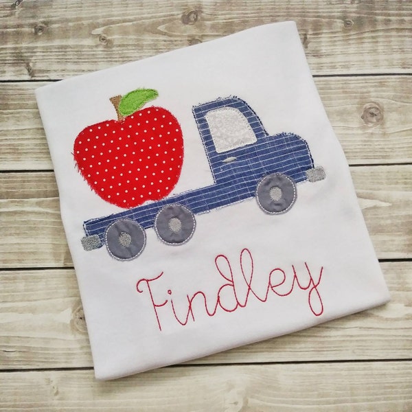 Back to School Applique Design for Machine Embroidery - Bean Vintage ...