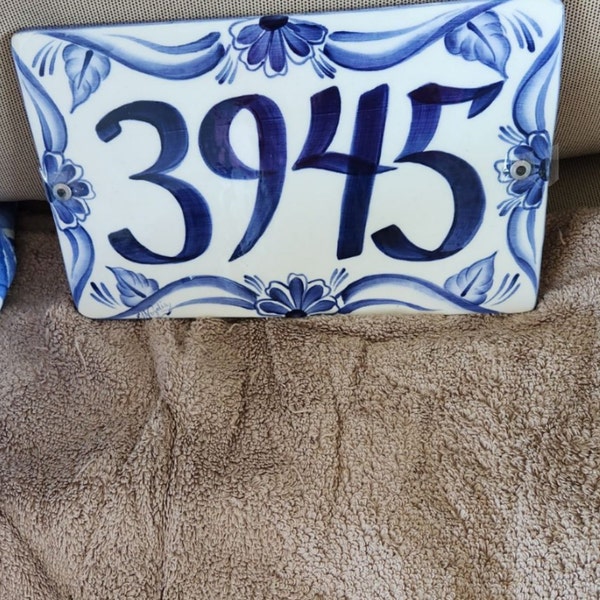 Custom Hand Painted Ceramic House Number Tile, Placque, or Sign - Etsy