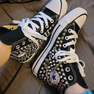 Genuine CONVERSE All-star Low-top Studed Chain&skull Sneakers | Etsy