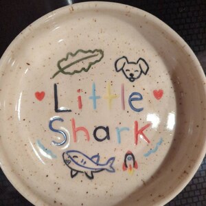 Custom Cute and Cheerful Pet Plate, 2 to 3 Designs, Handmade Pottery ...