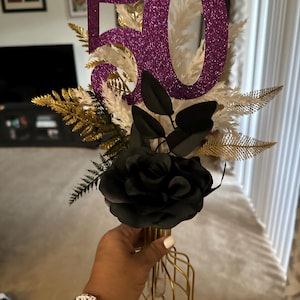 60th Birthday Anniversary Party Glitter Table Age Centerpiece ...