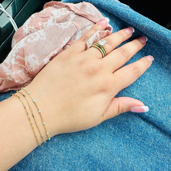 Two Delicate Bracelets Set, Dainty Bracelet Set, Two Minimalist ...