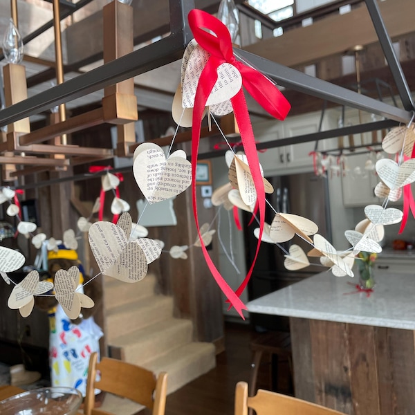 Vintage Book Page Ruffled Hearts, Book Themed Party Decor, Wedding ...