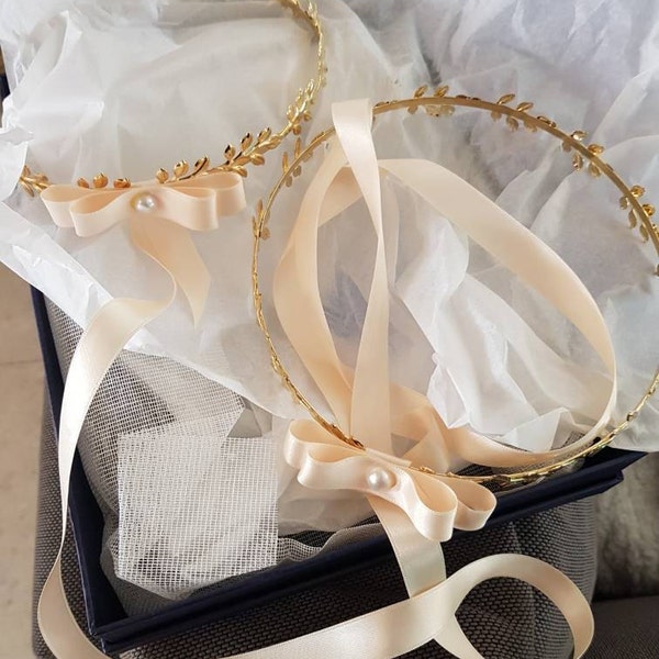 Set of 2 Greek Goddess Gold Leaf Crowns / Headband // Ancient Greek ...