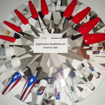 Puerto Rico Set of Press on Nails - Etsy