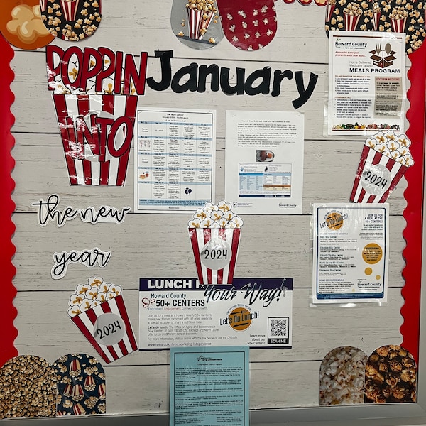 New Year Bulletin Board | Popcorn Bulletin Board | New Year Classroom ...