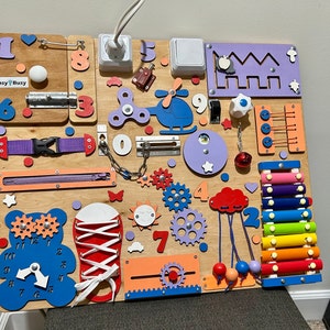 GIANT LARGE 1 METR Large Busy Board Montessori, Personalised Wooden ...