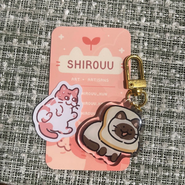 Cat Meme Keychain Double-sided Acrylic Charm - Etsy