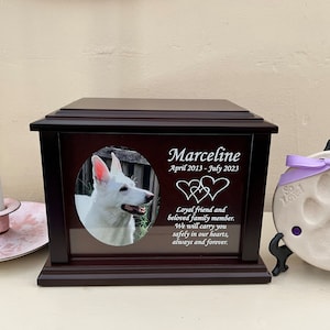 Personalized Dedication Eternal Reflections Wood Pet Urn Cremation Urn ...