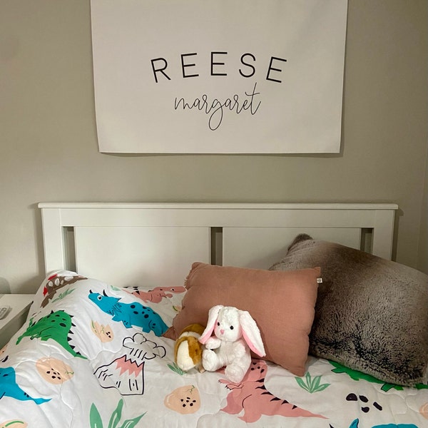 Baby Name Flag | Nursery Canvas Flag | Nursery Name Sign | Custom Name ...