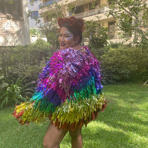 Purple & Pink Thickest Ombre Tinsel Jacket - Etsy