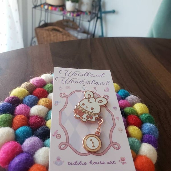 White Rabbit - Wonderland Enamel Pin - Etsy