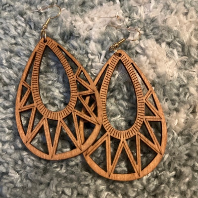 Wood Earrings 64 Styles of Wooden Earrings Wood Teardrop Earrings ...