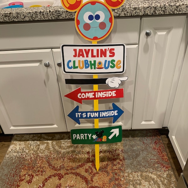 Personalized Customized Mickey Mouse Clubhouse Party Sign - Digital ...
