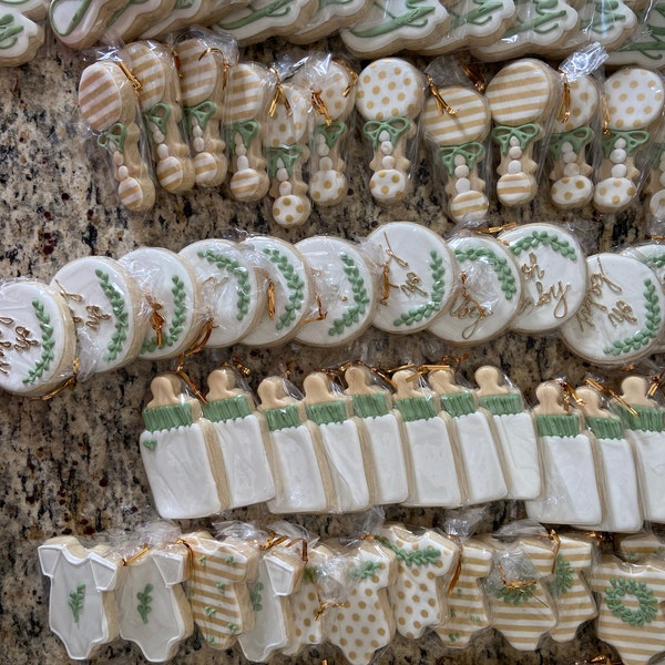 18 Greenery Baby Shower Cookies - Etsy