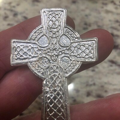 LARGE CELTIC CROSS Graphite Mold Jesus Crucifix Ingot Mold for Silver ...