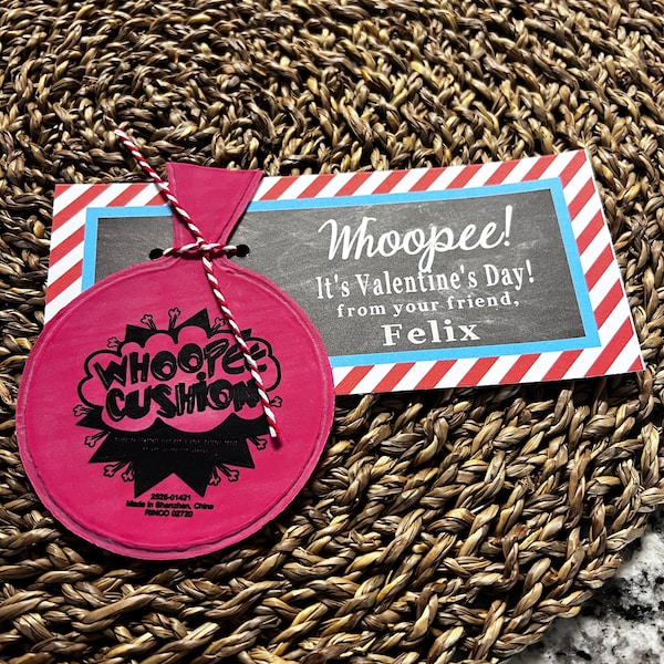 WHOOPEE CUSHION Valentine's Day Treat Tags Cards Set of 12 {one Dozen ...