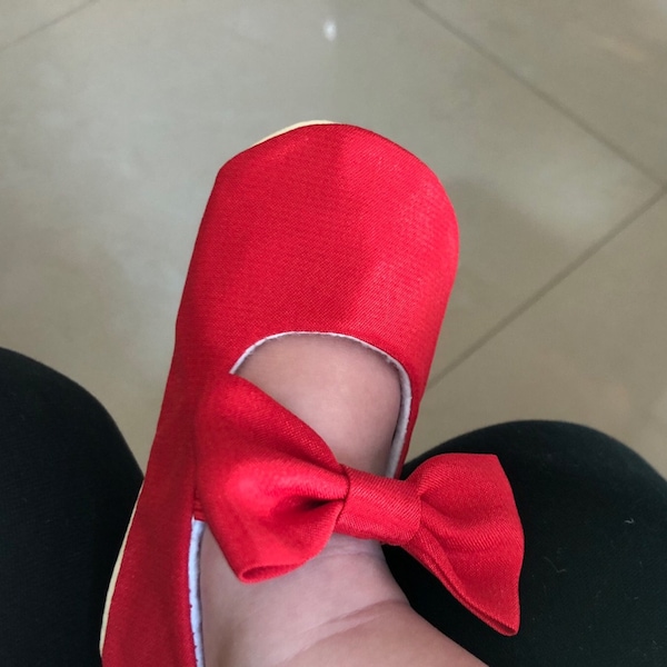 Red Baby Girl Shoes, Holiday Baby Shoes, Bow Shoes and Headband Set ...