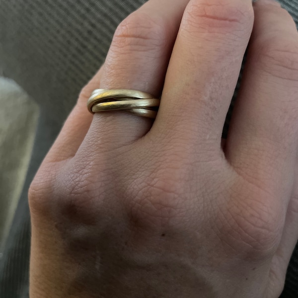 4 Band Rolling Ring Wedding Band 14K Gold Rolling Ring Interlocking ...