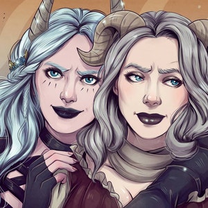 Fantasy Couple Portrait Dnd Couple Portrait Commission Custom Digital ...