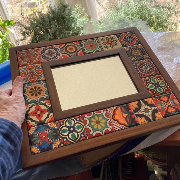 Mexican Tile Mirror, Bohemian Mirror, Mexican Tile, Mosaic Mirror ...