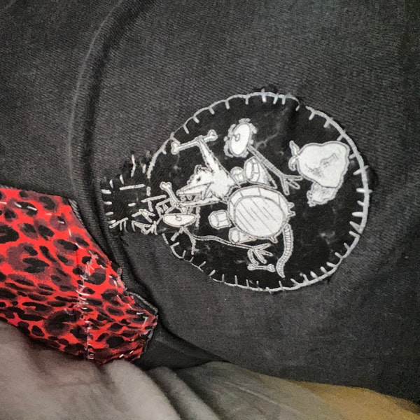 Folk Punk Drummer Opossum Patch - Original Art - Etsy