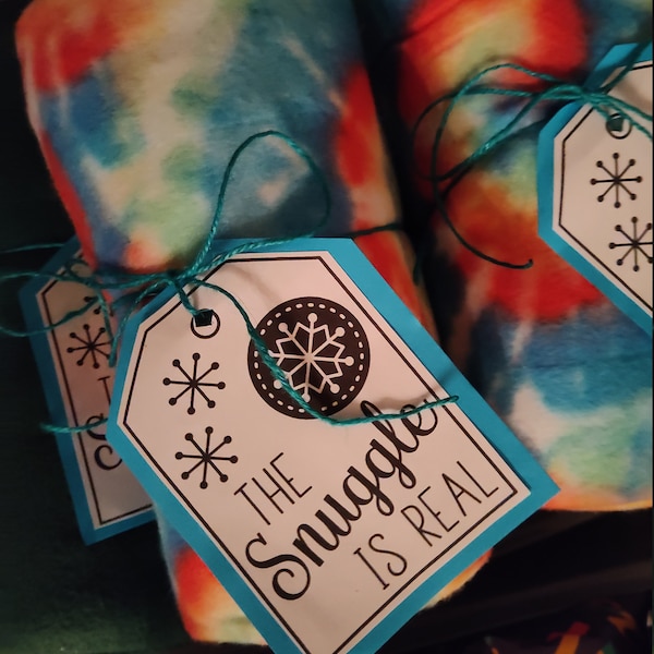 The Snuggle is Real Holiday Tags. Printable Gift Tags for Blanket ...