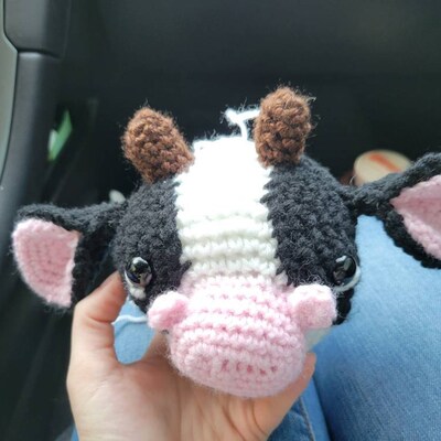 Cow Head Keychain Crochet Pattern 2 Spot Face Pattern Extension PDF ...
