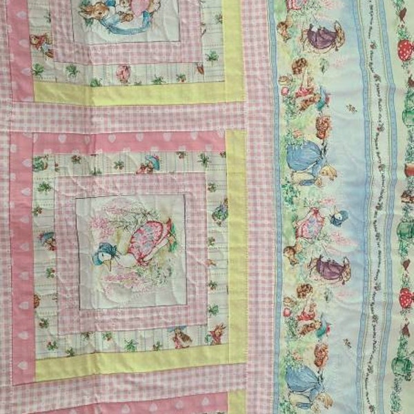 Spring Bunny Go Round Easter Quilt (24" X 24") Made to Order Baby ...