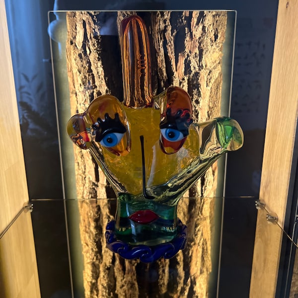 Murano Glass Face Sculpture: Colorful Abstract Totem, Italian Art - Etsy