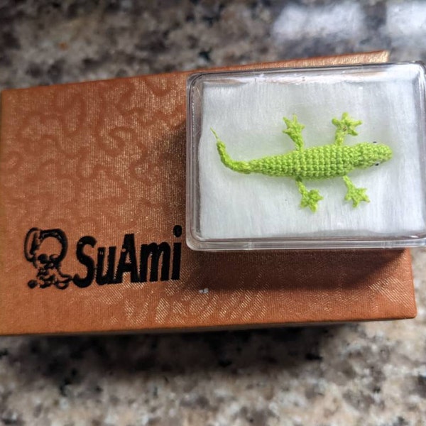 Micro Amigurumi Lizard - Tiny Crochet Mini Gekko Miniature Stuffed ...