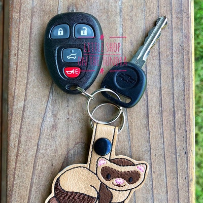 Ferret Key Fob Snaptab Keychain Machine Embroidery Design - Etsy