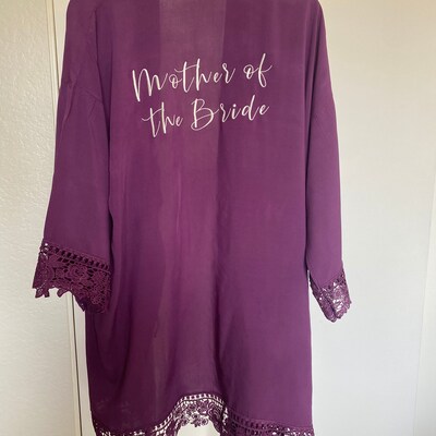 Purple Satin Robes Set of 6, Monogrammed Robes, Bridesmaid Robe ...