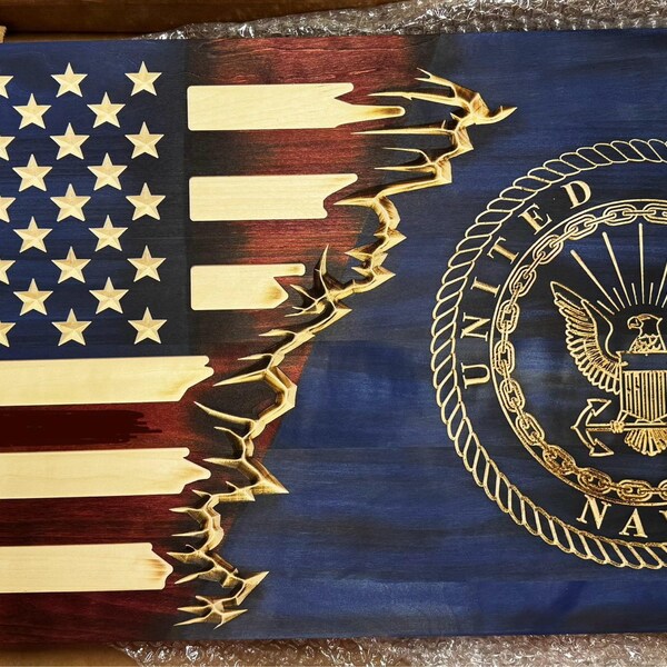 Classic United States Marine Corps EGA Flag Custom Made From Pine Wood ...