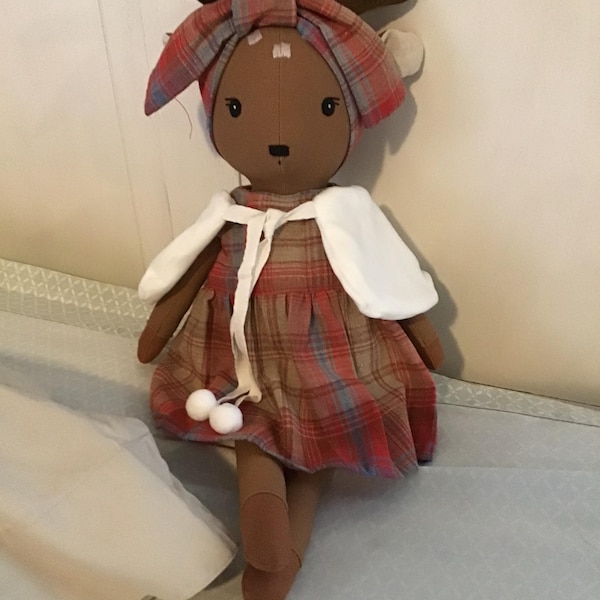 Linen Doll Dress Many Sizes, Doll Clothes, Natural Fabric / Flower ...