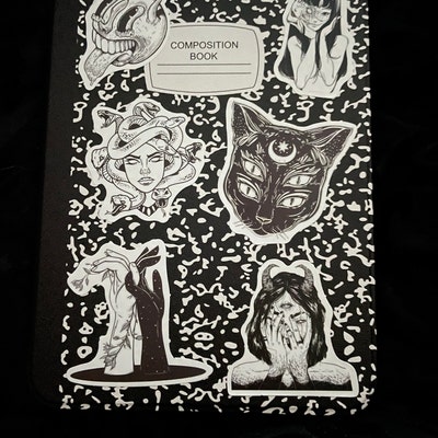 100 Cool Black and White Goth Laptop Stickers Dark Skull Tattoo Decals ...