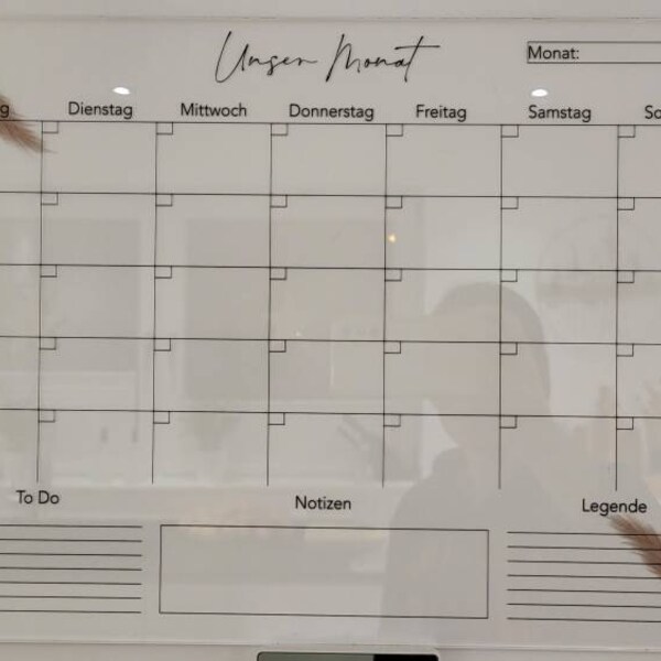 Wipeable Timetable Personalized Timetable Student Plan Acrylic Glass ...