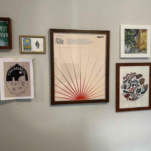 Subtle Gay Pride Print, Retro Abstract Rainbow, Mid-century Modern ...