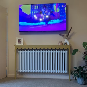 Oak Radiator Console Table - Hand Made to Order - 2 Leg - Etsy UK